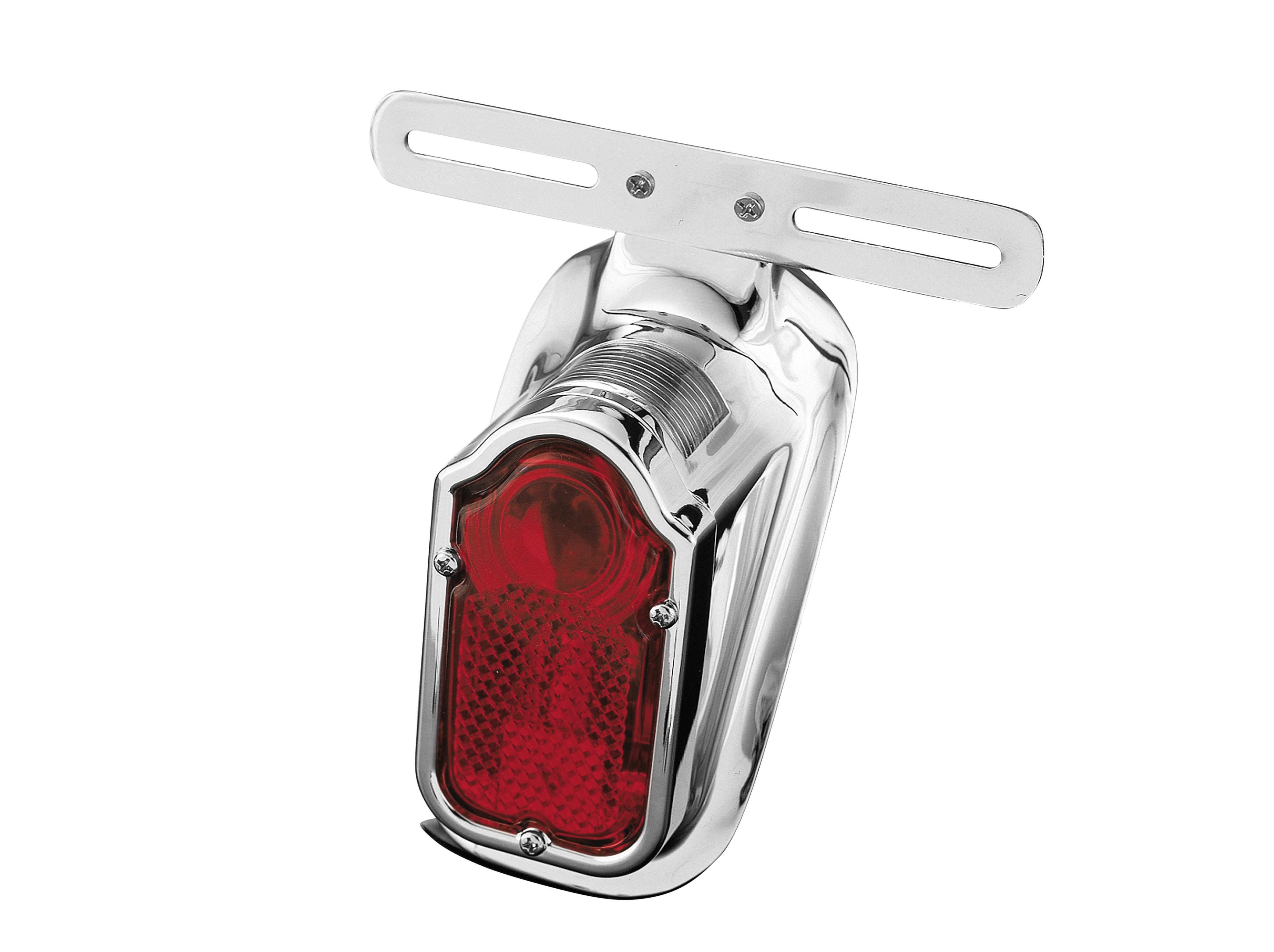 Tail Light Tombstone with Licence Plate Holder + E-Mark - Chrome - Mot ...