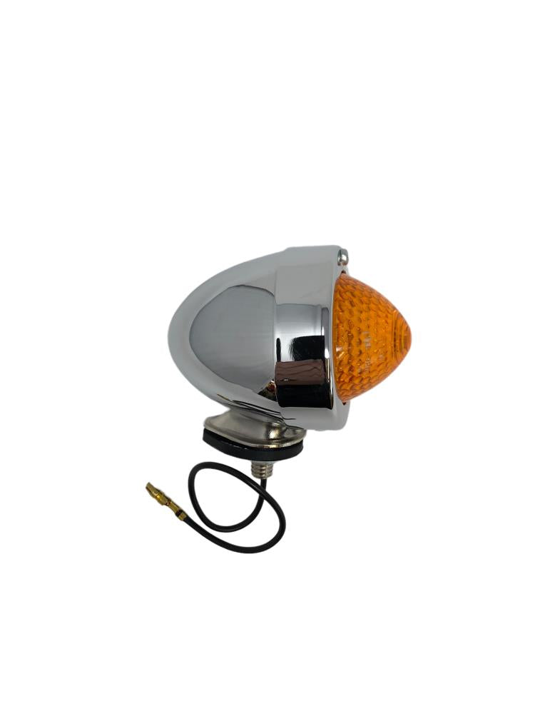 Chrome Bullet Indicator/Turn Signal Light, Orange Honeycomb Lens with ...