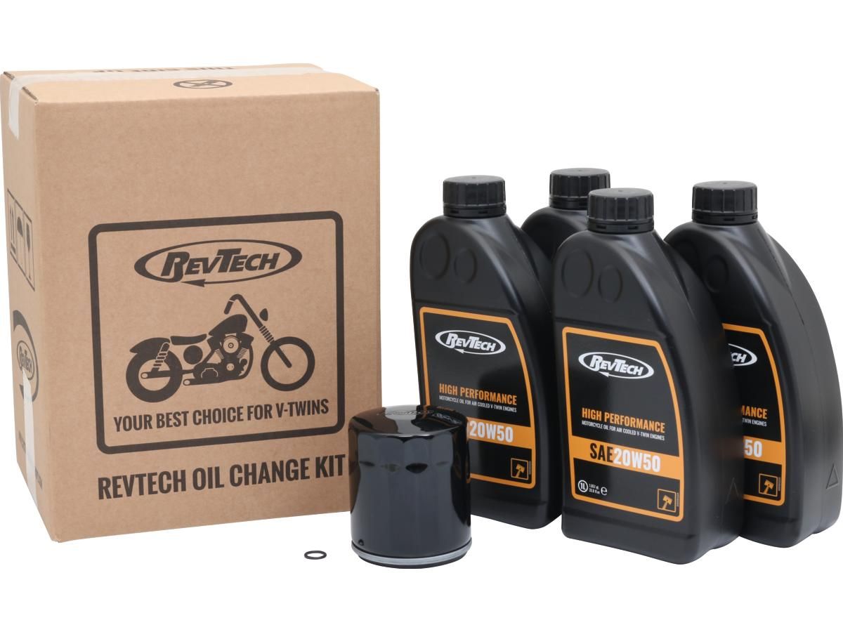 RevTech Oil Change Service Kit Harley Sportster/Evolution 4L - Black F ...