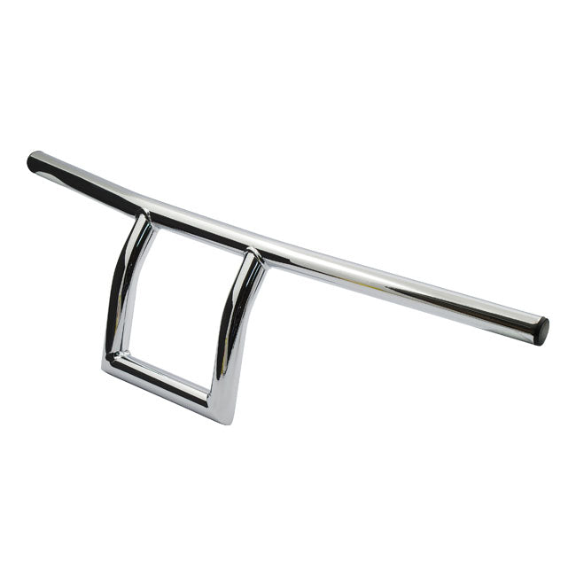 Square Chrome Motorcycle Handlebars 1 inch (25mm) Built In Risers - Hi ...