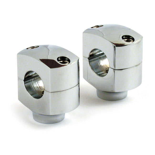 Chrome 1 inch Low Shorty Risers for 1 inch Handlebars fits Harley-Davi ...